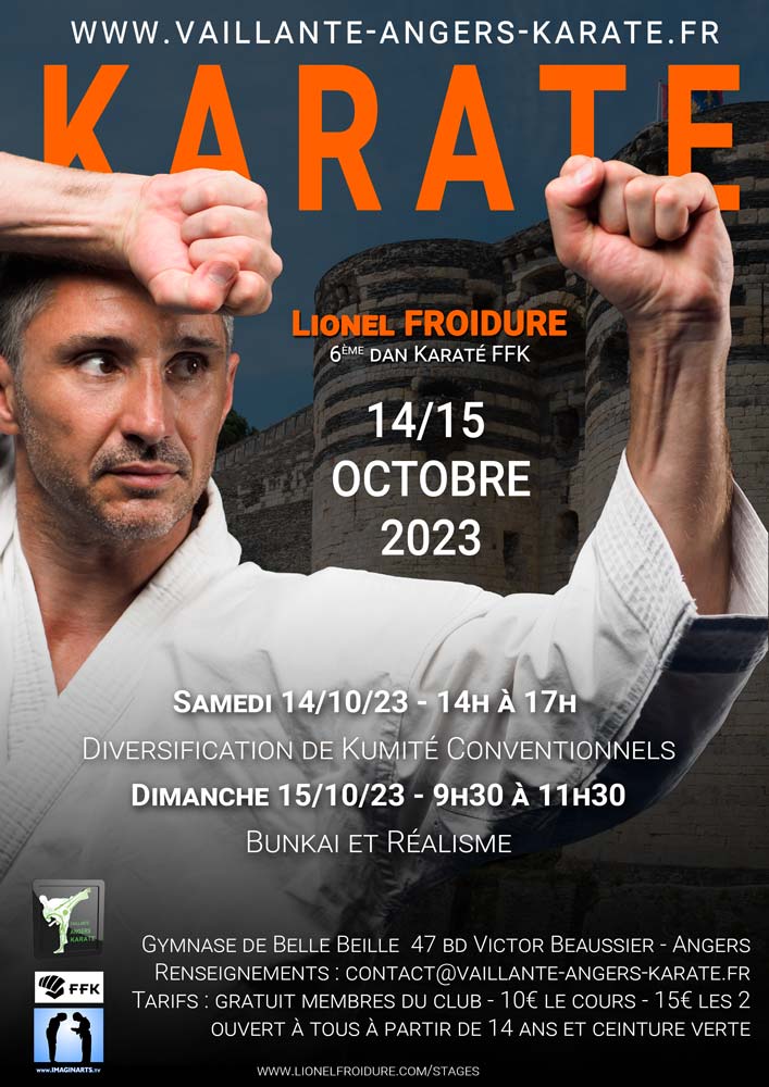 Stage Karaté à Angers [49] en octobre 2023